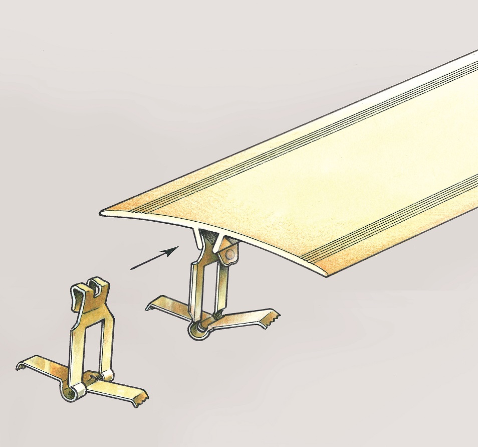 Couvre joint à clipser (plat) 2803 en PVC pour joints de dilatation